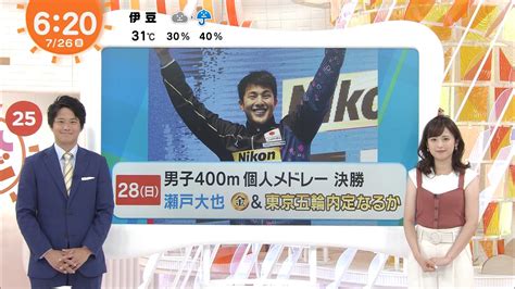 久慈暁子 めざましテレビ 2019年07月26日放送 12枚 きゃぷろが
