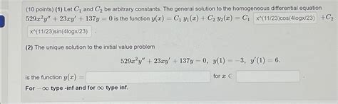 solved 10 ﻿points 1 ﻿let c1 ﻿and c2 ﻿be arbitrary