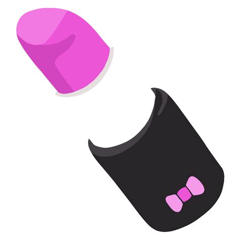 Cute Hand Drawn Hot Pink Lipstick In Black Tube Package Doodle Cartoon