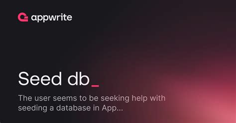 Seed Db Threads Appwrite