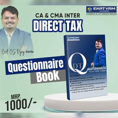Ca Inter Income Tax Questionnaire Book By Ca Vijay Sarda