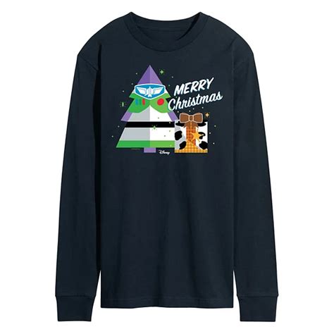 Disney Pixars Toy Story Mens Merry Christmas Long Sleeve Graphic Tee