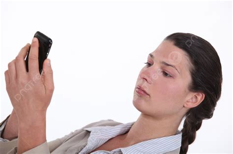 Businesswoman Replying To Text Message Photo Background And Picture For