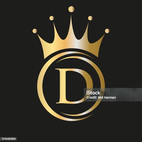 편지 D 크라운 로고 스파 요가 아름다움 패션 스타 우아한 럭셔리 사인을위한 로얄 크라운 로고 개념에 대한 스톡 벡터 아트 및 기타 이미지 Istock