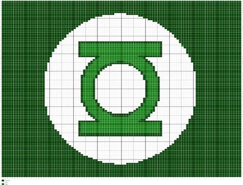 Crochet Green Lantern Chart Crochet Colorwork Green Lantern Symbol