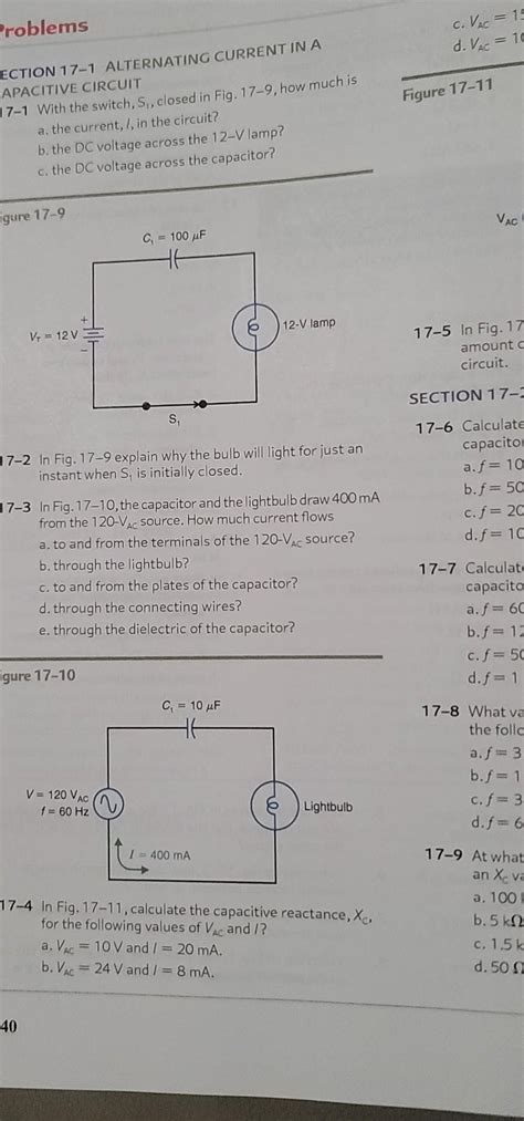Solved Section 17 1 Alternating Current In A Capacitive