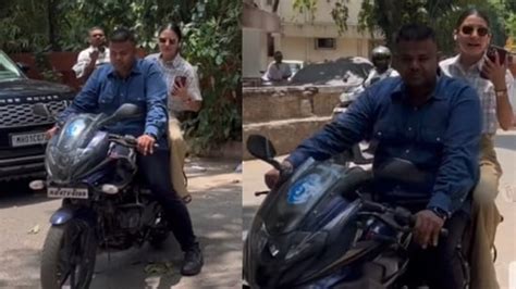 Anushka Sharma Hops On A Bike With Her Bodyguard After Tree Blocks Road