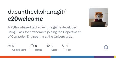 GitHub Dasuntheekshanagit E Welcome A Python Based Text Adventure Game Developed Using Flask