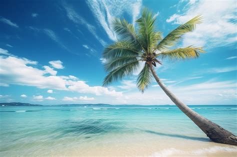 Premium Photo Beautiful Tropical Beach Sea And Sand With Coconut Palm