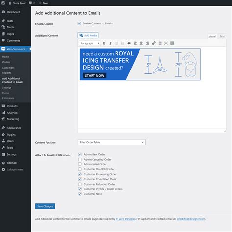 Add Additional Content To Woocommerce Emails V1 0 1 Jh Web Designer