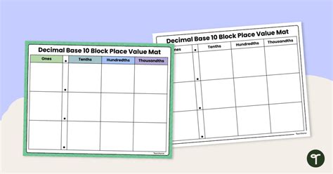Free Printable Decimal Place Value Chart Free Printables