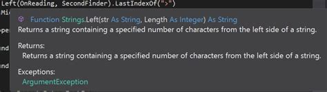 Vb Net VB Changing From Console To Forms Makes The Left Function Stop Working Stack Overflow