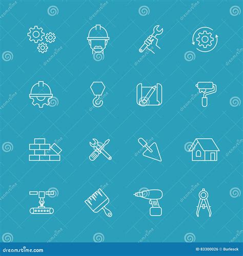 Construction And Engineering Icons Designing Building Vector Symbols