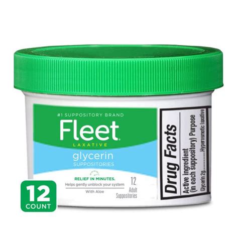 Fleet Laxative Glycerin Suppositories For Adult Constipation 12 Count