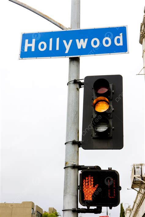 Semaphore Hollywood Los Angeles California Usa Road Signaling United