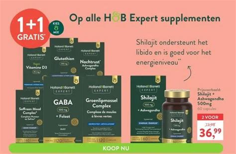 Prijsvoorbeeld Shilajit Ashwagandha 500mg 60 Capsules Aanbieding Bij