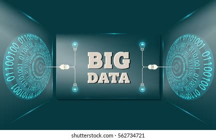 Two Abstract Circles Binary Code Glass Stock Vector Royalty Free