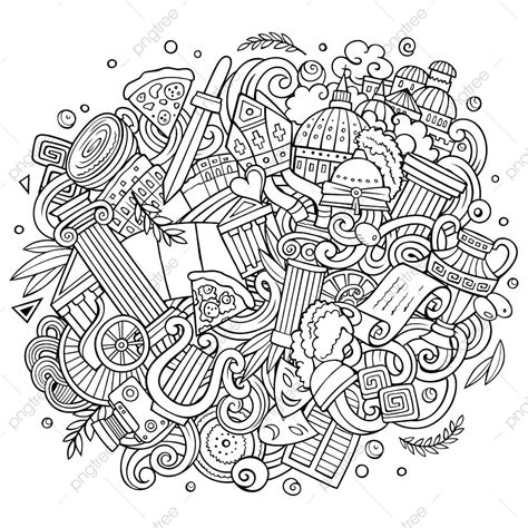 로마 손으로 그린 만화 낙서 그림 콜롯세움 위치 책 Png 일러스트 및 벡터 에 대한 무료 다운로드 Pngtree