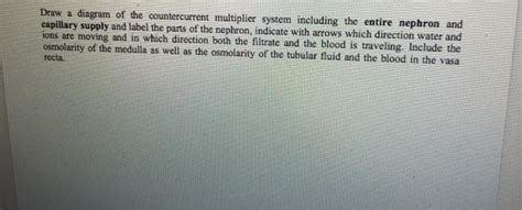 Solved Draw A Diagram Of The Countercurrent Multiplier