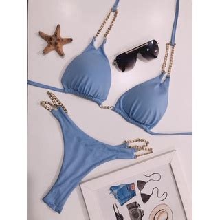 Biquini Canelado Suplex Corrente Hot Pant Bojo Retro Modinha Blogueira Lancamento Shopee Brasil