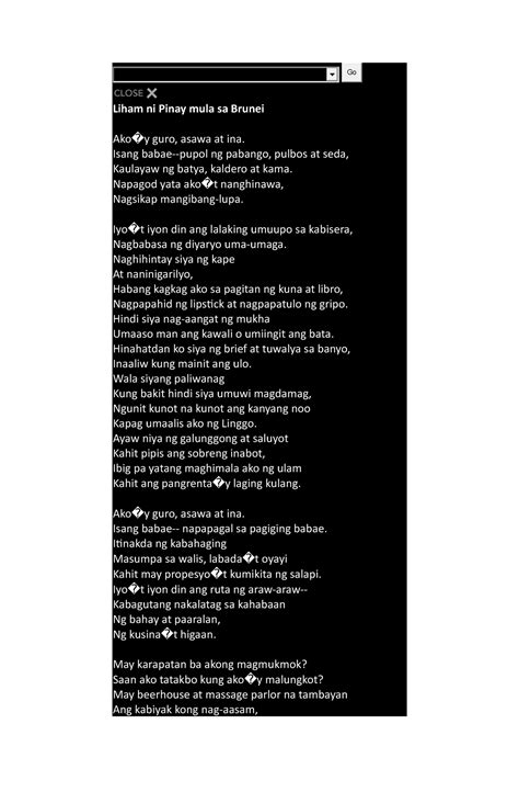 Liham Ni Pinay Mula Sa Brunei Liham Ni Pinay Mula Sa Brunei Ako Y