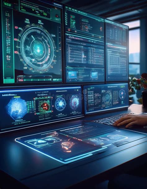 advanced cryptocurrency analysis in a futuristic stock image image of