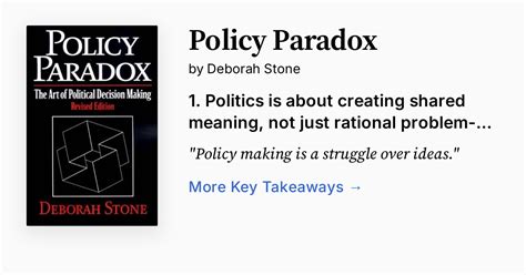 Policy Paradox By Deborah Stone Summary Quotes Audio
