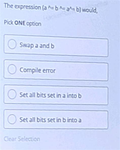 The Expression A B A2 B Would Pick ONE Option StudyX