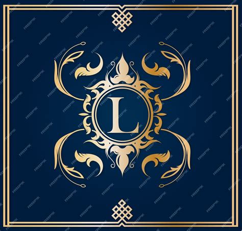 青と金のロゴ、大文字 無料のベクター