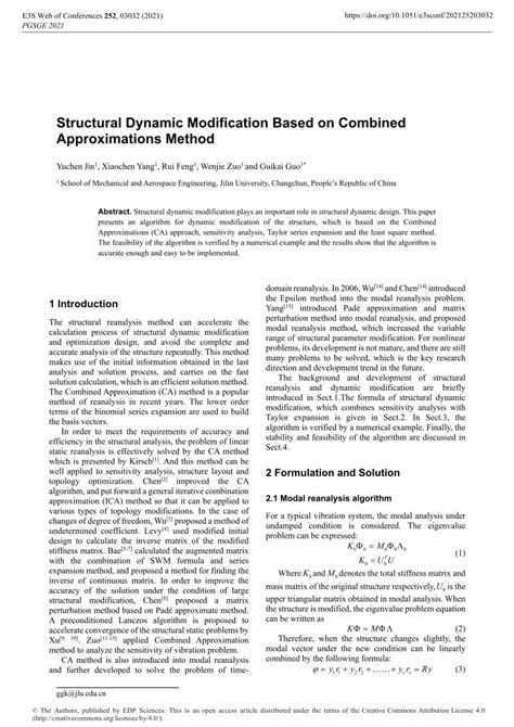 PDF Structural Dynamic Modification Based On Combined DOKUMEN TIPS