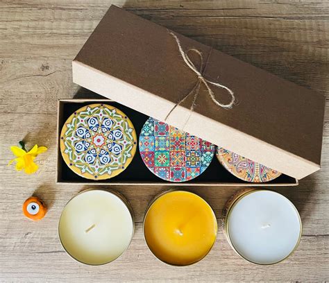 Set Of 3 Scented Candle Set T Set Natural Handmade Vegan
