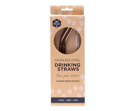 Ever Eco Rose Gold Drinking Straws Stainless Steel Healthylife