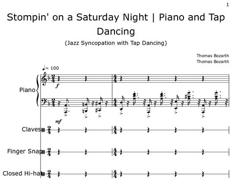 Stompin On A Saturday Night Piano And Tap Dancing Sheet Music For