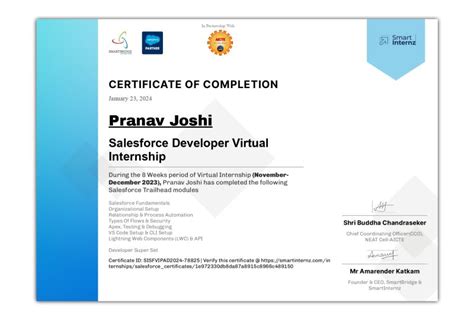 pranav joshi on linkedin salesforcedeveloper virtualinternship