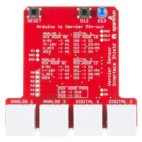 Scudo Interfaccia Sparkfun Vernier Opencircuit