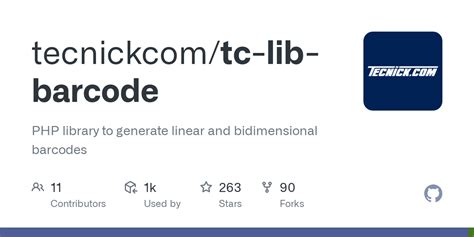 GitHub Tecnickcom Tc Lib Barcode PHP Library To Generate Linear And Bidimensional Barcodes