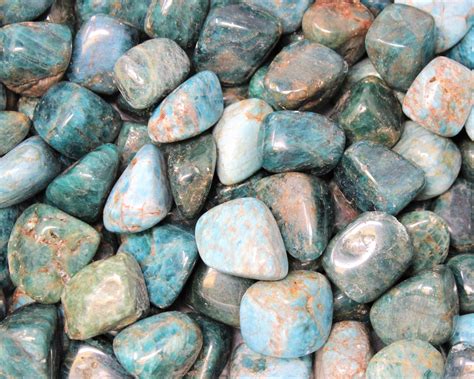 Blue Apatite Tumbled Stones Choose Ounces Or Lb Bulk Wholesale Lots