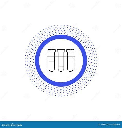 Test Tube Science Laboratory Blood Line Icon Vector Isolated