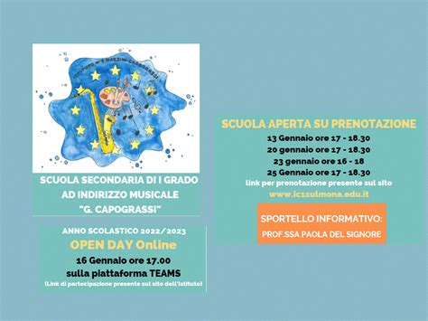Open Day 2022 Secondaria ISTITUTO N 1 MAZZINI CAPOGRASSI SULMONA