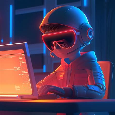 Premium Photo An Animated Character Securing Their Data Online