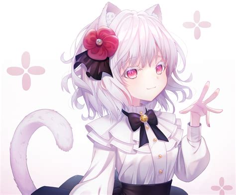 Animal Ears Bell Bow Catgirl Cropped Kyubi Lolita Fashion Original Pink