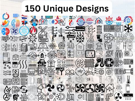 150 Bundle Hvac Logo Svg Heating Air Conditioner Png Digital Download
