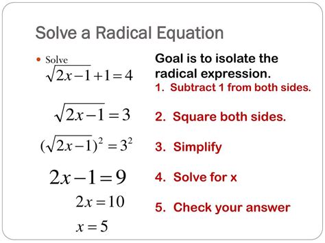 PPT Solving Radical Equations PowerPoint Presentation Free Download ID