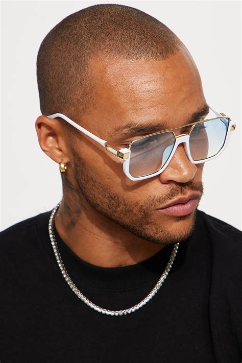 Make It Happen Sunglasses Whiteblue Fashion Nova Mens Sunglasses