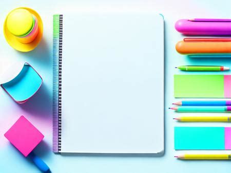 A Notepad Pen Markers And Markers On A Table Image Design Id