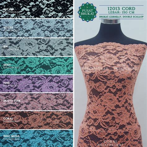 Jual KAIN BRUKAT SOFT CORNELI BESAR DOUBLE SCALLOP BROKAT CORNELI