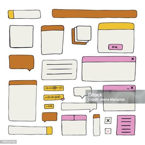 Dialog Boxes Old Retro Pc Elements User Interface Operating System Windows Icons In Trendy Retro