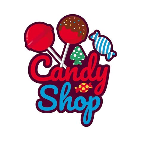 Diseño De Ilustración De Logotipo De Tienda De Dulces Vector Premium