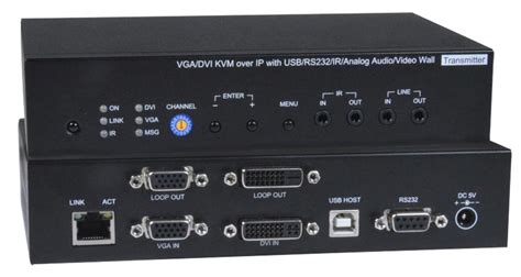 Vga Dvi Usb Kvm Extender Over Ip Video Wall Support Ir Rs232