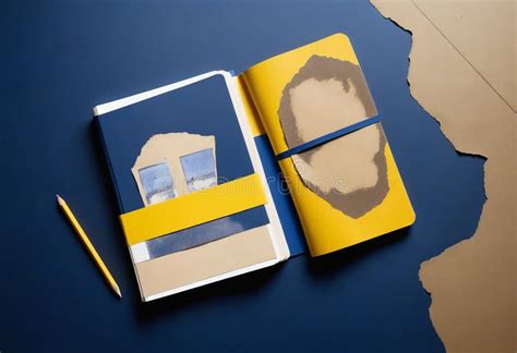 Empty Blank Sketchbook Mock Up With Brown Craft Paper Stock